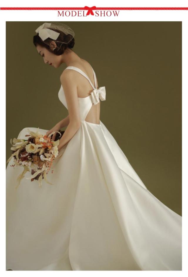 ウェディングドレス マーメイドライン トレーン付きドレス