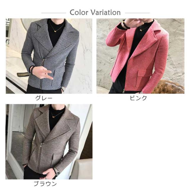 《送料無料》ジャケット スタンジャケット メンズ  アウラー カーディガン 冬服 厚手  暖かい 秋冬 無地 折襟 おしゃれ トレンド 通勤 パーティー 韓国スタイル 通勤