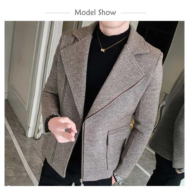 《送料無料》ジャケット スタンジャケット メンズ  アウラー カーディガン 冬服 厚手  暖かい 秋冬 無地 折襟 おしゃれ トレンド 通勤 パーティー 韓国スタイル 通勤