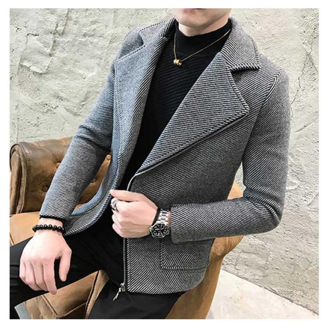 《送料無料》ジャケット スタンジャケット メンズ  アウラー カーディガン 冬服 厚手  暖かい 秋冬 無地 折襟 おしゃれ トレンド 通勤 パーティー 韓国スタイル 通勤