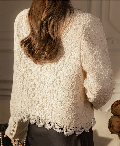 カーディガンジャケット 花柄 レースカーディガン レースジャケット