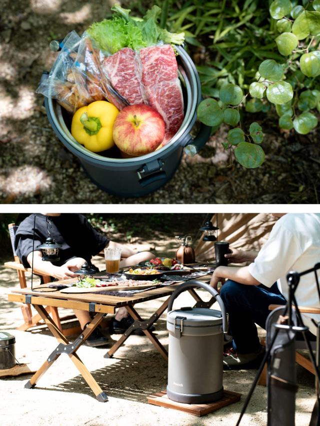 クーラーボックス 9.5L クーラーバケット 最強保冷 （ クーラーBOX 保冷ボックス 保冷 保温 アイスコンテナ 氷入れ アイスペール アイスジャグ ステンレス 氷 溶けない 持ち運び 取っ手付き 筒型 真空断熱 キャンプ BBQ アウトドア ）