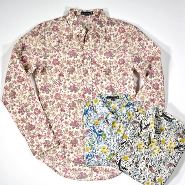 長袖シャツ 花柄 小花 総柄 レギュラーカラー 綿 コットン mens メンズ(ホワイト白ブラック黒) 935030 SALEの通販はau ...