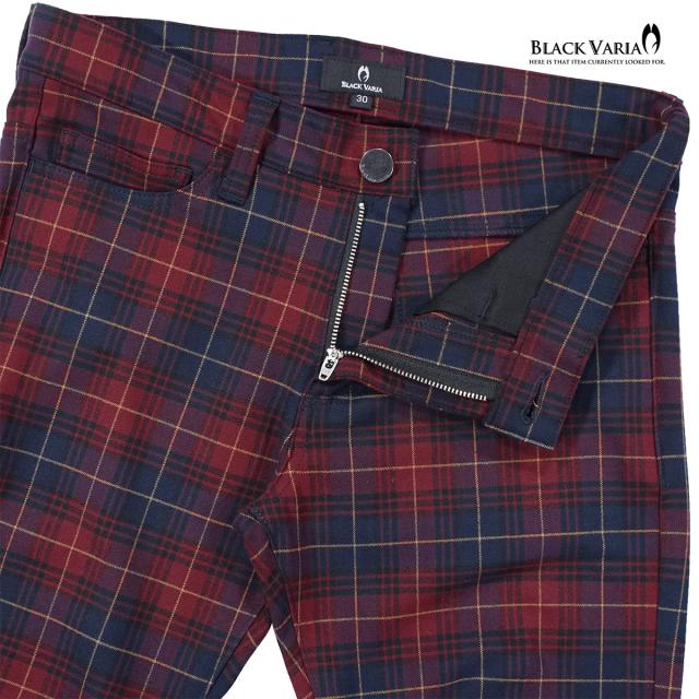 ベルボトム タータンチェック ブーツカット メンズ フレア ストレッチ