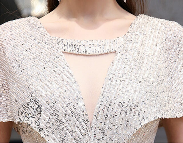 家中時間充実化 店長太鼓判 話題商品 着痩せ セクシー マーメイドドレス スリム シルバー タイトドレス マーメイドライン 売上急増中 ロングドレス ナイトドレス 在庫わずか パーティードレス シャンパン色 お買い得プライス