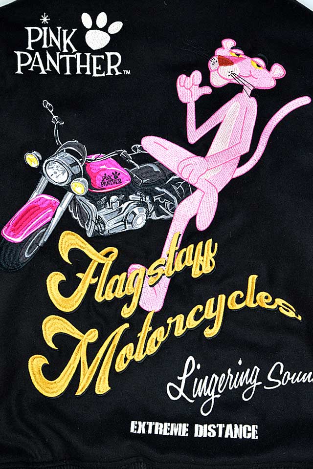 ピンクパンサー×フラッグスタッフ 刺繍スタジアムジャンパー Flagstaff